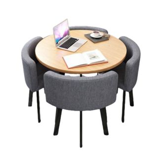 Generic B&uuml;rom&ouml;bel, 4 St&uuml;hle mit Tisch, Konferenztisch-Set, K&uuml;chentisch mit 4 St&uuml;hlen, platzsparender Empfangstresen, Fr&uuml;hst&uuml;ckstisch, Lounge- und Besprechungs