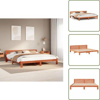 vidaXL vidaXL Massivholzbett ohne Matratze Wachsbraun 180x200 Kiefernholz