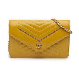 Chanel Portefeuille &agrave; cha&icirc;ne Pre-owned - Femme - Pre-owned - Jaune - Taille: ONE Size