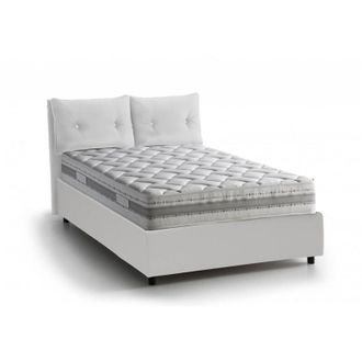 Talamo Italia Einzelbett Amanda, Containerbett mit Kunstlederbezug, 100% Made in Italy, Seitliche &Ouml;ffnung, inklusive Matratze Cm 80x190, Wei&szlig; - Talamo Italia