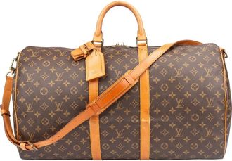 Louis Vuitton Crossbody Bags - Louis Vuitton Canvas Monogram Keepall 55 Bandoulie - Gr. unisize - in Braun - f&uuml;r Damen