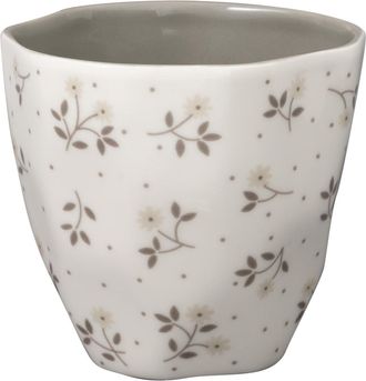 Green Gate Latte Cup ELEMENTS EILEEN Wei&szlig; Grau mit Blumen Kaffeebecher 300 ml