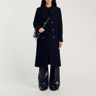Sandro Langer Mantel mit doppelter Knopfleiste