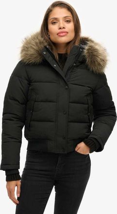 Superdry Everest - Bomberjacke in Schwarz mit Kapuze