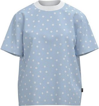 Trigema T-Shirt TRIGEMA Cropped T Shirt mit Allover Punkt Muster (1-tlg)