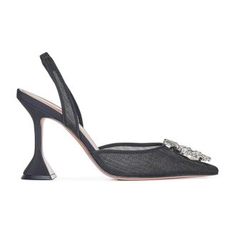 Amina Muaddi Schwarze Mesh Stern Pumps - - Shoes - Damen - Schwarzk - 38 EU