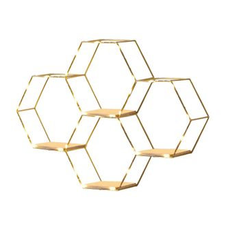 Generic Sechseckige Wandregale - schwebende Wandregale, Wandaufbewahrungsorganisator | Wabenregal mit Lichtern, geometrisches Wandregal f&uuml;r Wohnzimmer, K&uuml;che,