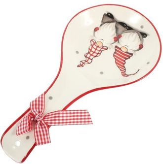 Cabilock Cuillère de Noël en Céramique Reste Gnome Plats Cuillères Titulaire Noël Hiver Cuisine Table Décoration
