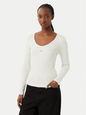 Calvin Klein Jeans Bluse LV047D218G Hellgrau Slim Fit