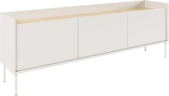 Selsey TV Lowboard 175 cm Modernes Lowboard Fernseher Kommode in Weiß Laminat, Metallbeine, Matte Oberfläche TV Unterschrank für Wohnzimmer Elegantes TV-Lowb