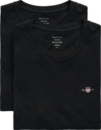 GANT Herren C-Neck T-Shirt 2-Pack Unterwäsche, Schwarz, XL EU