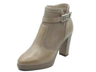 Nero Giardini E615090D Elba Col. Champagne Bottines pour femme en cuir avec talon haut et &eacute;clair, Champagne, 36 EU