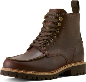 Ariat Mens Split Rock Moc Toe Lace Western Boots in Havana Brown, D Medium Width, Size 41.5, by Ariat