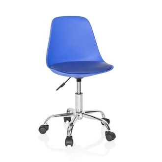 hjh OFFICE Chaise de Bureau pour Enfant Fancy II Chaise d&eacute;tude pivotante sans accoudoirs, Si&egrave;ge &agrave; roulettes avec Hauteur r&eacute;glable, Bleu 742017