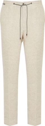 Corneliani Leinenhose mit Kordelzug - Nude