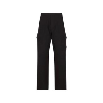 C.P. Company C.p. Company - Pantalon cargo en molleton &agrave; c&ocirc;tes diagonales avec lentille - Homme - Pantalons - Noir - Taille: M