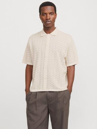 Jack & Jones Polokragenpullover JORTYLER KNIT SS POLO SN Baumwollmischung, relaxed fit