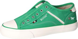 Mustang Jeans Damen Slipper Canvas Sneaker sportlich 1272-402, Größe:39 EU, Farbe:Grün