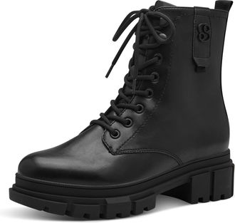 s.Oliver Damen Stiefeletten ohne Absatz zum Schnüren Vegan, Schwarz (Black), 39 EU