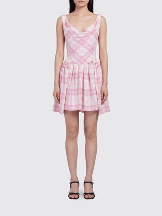 Vivienne Westwood Mini-robe bustier en coton &agrave; carreaux avec &eacute;paules d&eacute;nud&eacute;es