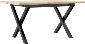 Generic Esstisch mit Naturholzplatte und Schwarzem Metallrahmen, Quadratischer K&uuml;chentisch Im Industriestil, Anwendbar f&uuml;r Kleine R&auml;ume, Fr&uuml;hst&uuml;cksecken und E