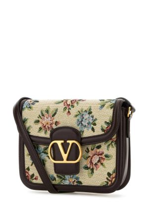 Valentino Garavani Womens Embroidered Fabric 9to5 Crossbody Bag Multicoloroakbrown Borse A Tracolla