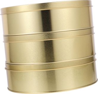 Cabilock 3 Stück Runde Keksdose Teiliges aus Weißblech mit Dicht Schließendem Deckel Frischhaltedose für Kekse Süßigkeiten und Kleine als Aufbewahrungsbox für 