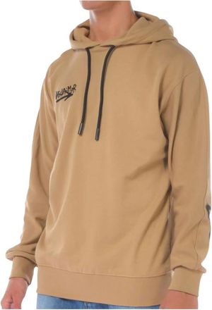 Disclaimer Homme, Sweatshirts et sweats &agrave; capuche, Beige, Taille: L Felpa M/l C/capp Logo Retro