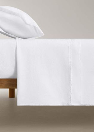 Mango Drap plat enfant coton lav&eacute; dentelle volant lit 90 cm blanc - Home - Lit 90 cm - MANGO HOME