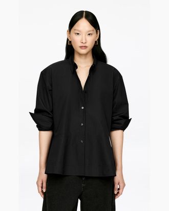 Arket Baumwollbluse Mit Sch&ouml;&szlig;chen -Schwarz