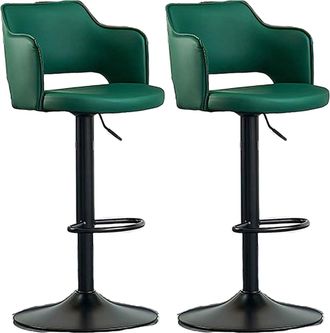 Generic Fr&uuml;hst&uuml;cksbarhocker-Set (2Er-Set), Moderner, Drehbarer und H&ouml;henverstellbarer K&uuml;chenhocker mit R&uuml;ckenlehne, Gepolsterter Tresenhocker f&uuml;r K&uuml;cheninseln