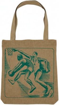Fabulous Sac Shopping Tote Bag Aspect Lin - Basketball URSS Illustration Vintage Russie - Sac de Courses Toile Epaisse 360g Beige Naturel Cabas Port&eacute; Epaule So