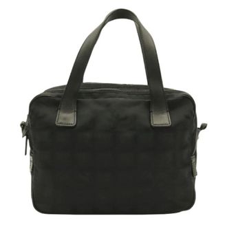 Chanel Pre-owned New Travel Line Nylon Jacquard Leder Handtasche - - Pre-owned - Damen - Schwarzk - ONE SIZE