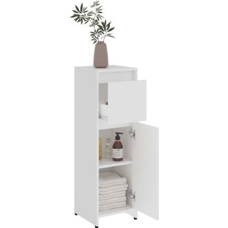 Les Tendances Armoire de salle de bain / Armoire de toilettes Blanc 30x30x95 cm Aggloméré
