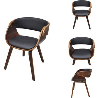 vidaXL Esszimmerstuhl Bugholz und Kunstleder - Esszimmerstuhl - Holzstuhl - K&uuml;chenstuhl - Designerstuhl - Moderner Stuhl