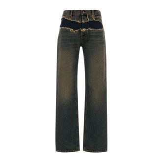 Maison Margiela Jean us&eacute; - Femme - Jeans - Bleu - Taille: 36 FR