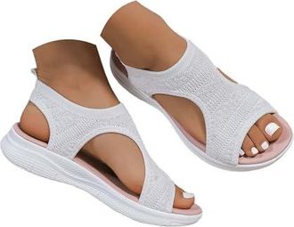 Generic Sandales orthop&eacute;diques larges pour femme avec soutien de la vo&ucirc;te plantaire - Sandales compens&eacute;es &agrave; ressort pour fasciite plantaire - Chaussures de ma