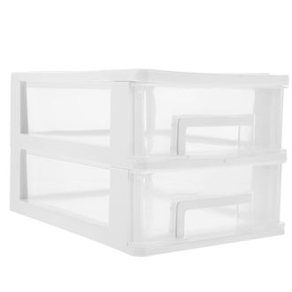 Cabilock Tisch Organizer Kunststoff 2-stufige Aufbewahrungsbox Schubladen Organizer Für Bürobedarf Schreibtisch Aufbewahrung Praxisorientiert Platzsparend