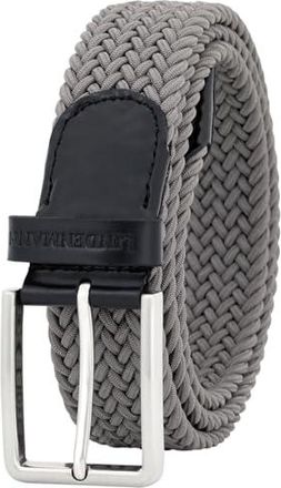 Lindenmann Ceinture extensible pour homme, ceinture textile tress&eacute;e pour le golf, grise, Farbe/Color:gris, Size US/EU