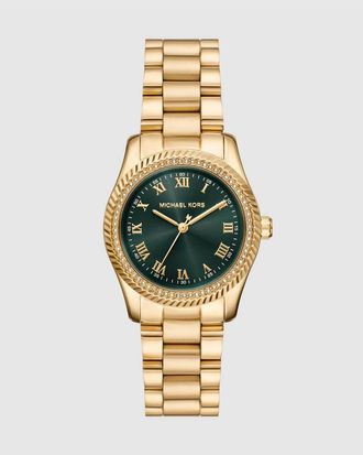 Michael Kors Lexington Uhr aus goldfarbenem Edelstahl mit drei Zeigern