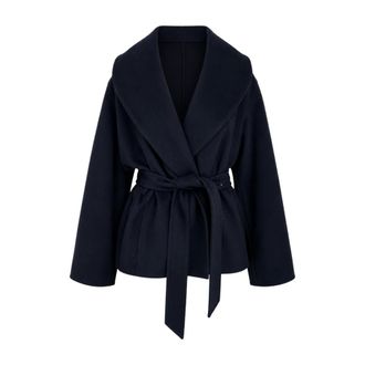 Max Mara Femme, Manteaux, Bleu, Taille: 38 FR Manteaux Ceintur&eacute;s