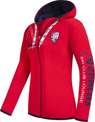 Nebulus Damen Sweatjacke CLUBLOUNGE, Jacke, praktische Kapuzenjacke, rot - XXL/44