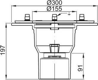 Aco Bodenablauf Passavant DN100/90 Grad/2,0l/s/Pressfl./epoxiert, 5571.60.20