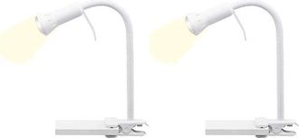 Brilliant dekorative Klemmleuchte - praktische Klammerlampe in wei&szlig; mit Flexarm ideal als Arbeits- oder Leselicht mit Schalter - aus Metall/Kunststoff - 34cm H&ouml;