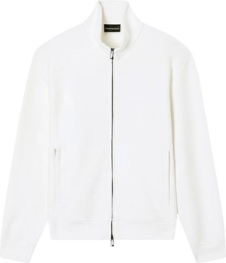 Emporio Armani Homme, Sweatshirts et sweats &agrave; capuche, Blanc, Taille: S Pull Zipp&eacute;