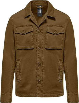 Bomboogie Homme, Vestes, Brun, Taille: M Veste en Gabardine Stretch