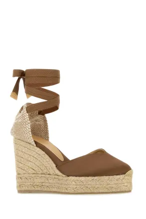 Castaner Womens Mud Satin Chiara Wedges Moka Espadrillas Espadrilles