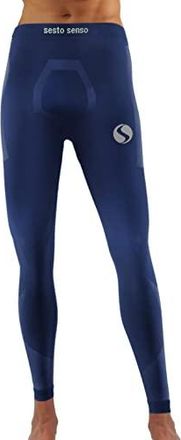 Sesto Senso sous-v&ecirc;tement pour Homme Long Pantalon de Sport Compression Thermoactifs S/M Marine Dark Blue