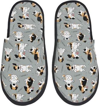 Generic Chaussures De Maison Beagle Dr&ocirc;le Et Actif De Taille Moyenne Fuzzy Pantoufles Pour Femme Et Homme Slippers Chauds Pantoufle Pour H&ocirc;tels Piscine F&ecirc;te M