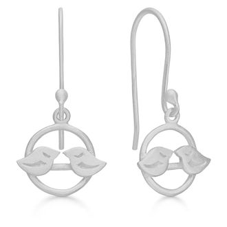 Frk. Lisberg Femme, Accessoires, Gris, Taille: ONE Size Boucles doreilles en Argent Lovebird Symboliques